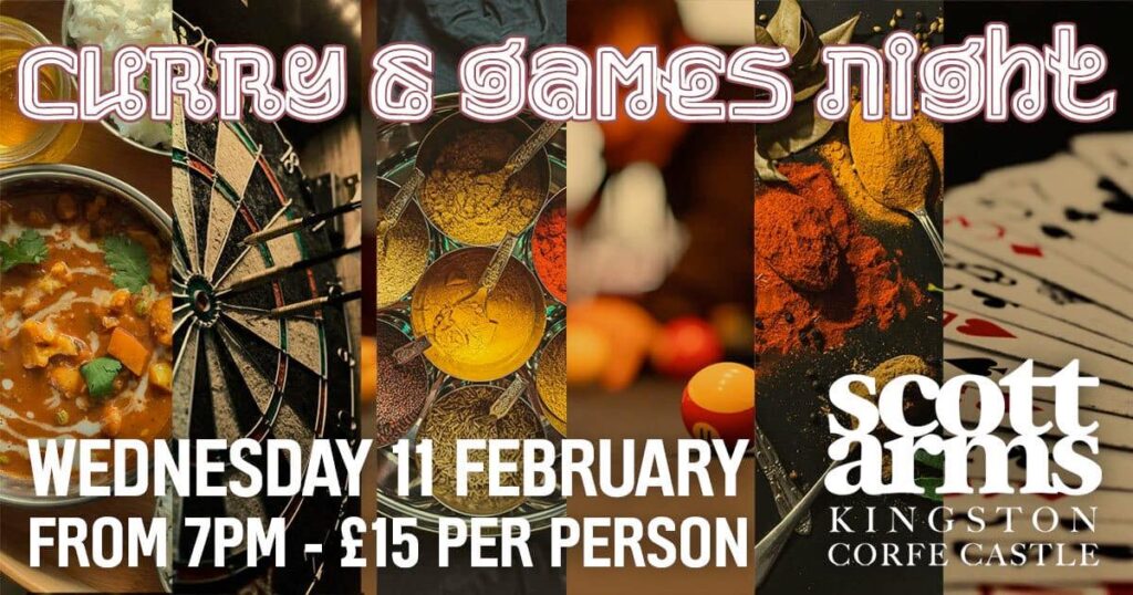 Curry and Games Night at the Scott Arms – Corfe Castle