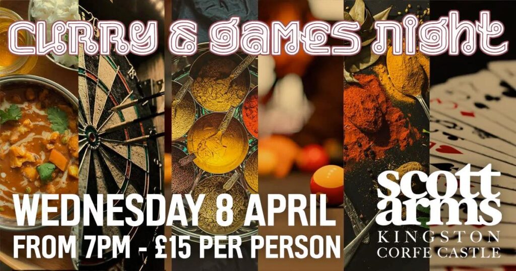 Curry and Games Night at the Scott Arms – Corfe Castle